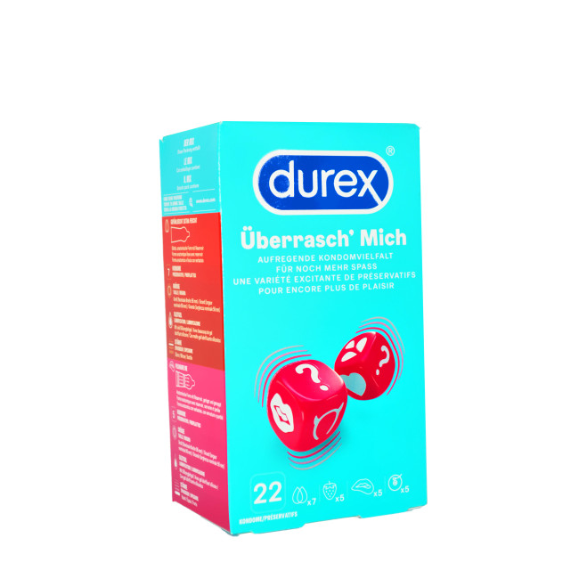 Durex "Überrasch' Mich" Condom Mix 22pcs, with Reservoir, ⌀ 53mm & 56mm